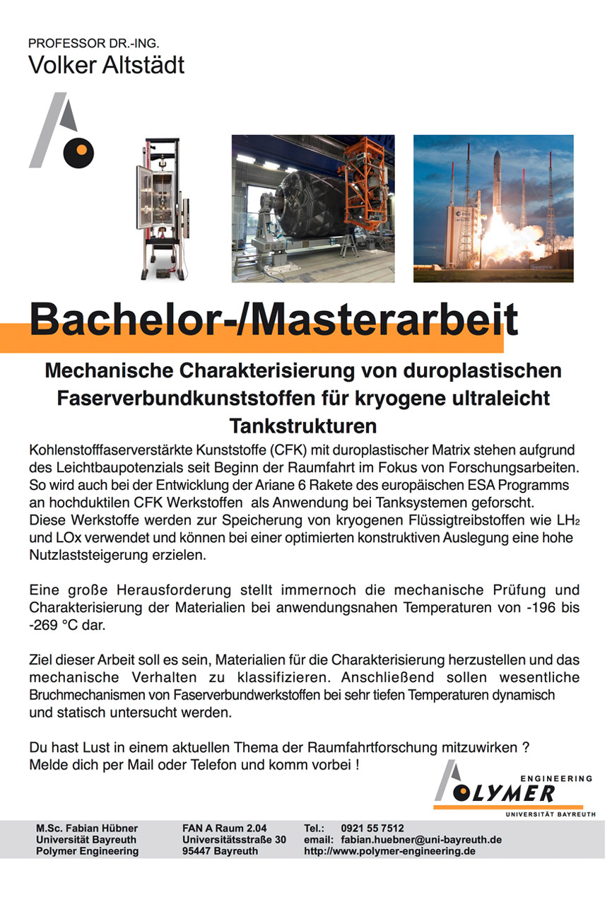 Studentische Arbeiten | Polymer Engineering Bayreuth